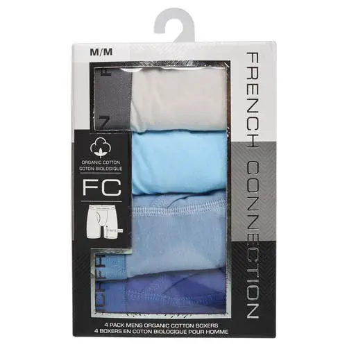 French Connection Assorted Organic Cotton Boxer Brief 4-pack