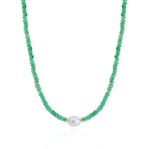 THE LOVERY FINE JEWELRY Onyx Bead And Pearl Necklace - Green