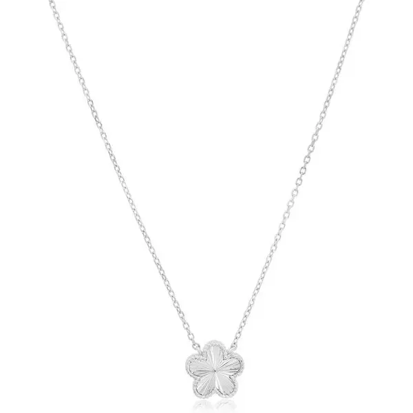 THE LOVERY FINE JEWELRY Fluted Single Flower Necklace - Sterling Silver