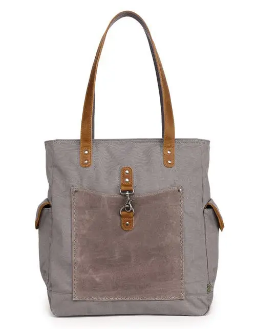 TSD BRAND Valley And Sky Spacious Adventure Tote - Grey