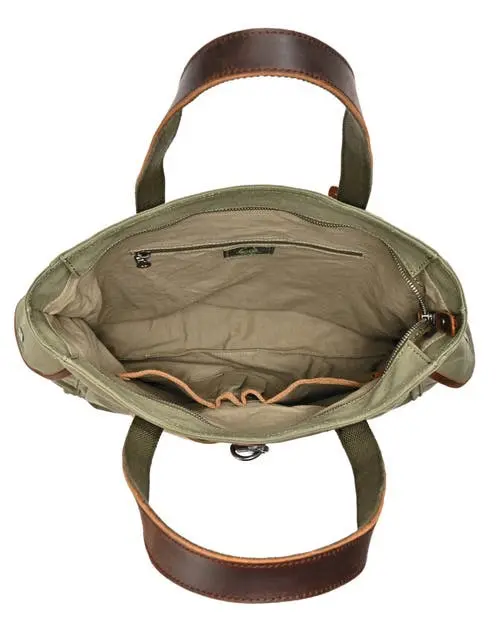 TSD BRAND Valley And Sky Spacious Adventure Tote - Olive