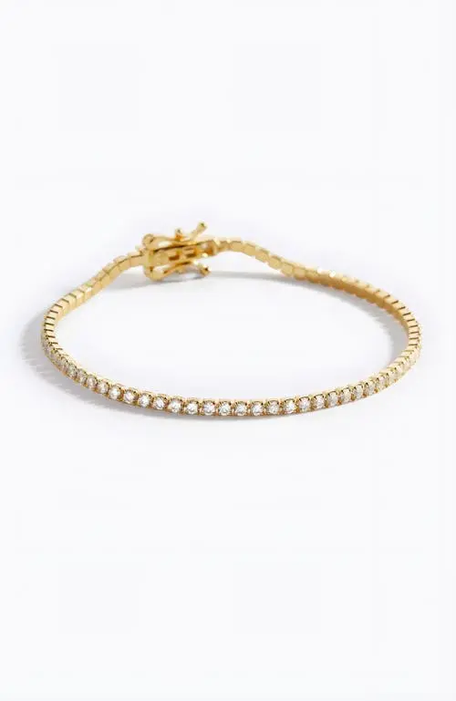 MINT & LILY Classic Tennis Bracelet With Simulated Diamonds - Gold