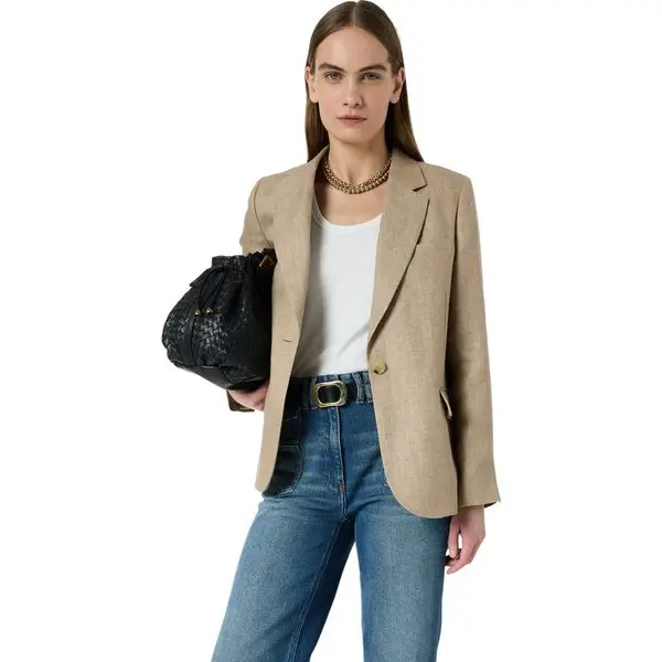 Gerard Darel Taliya Linen Blazer - Sand