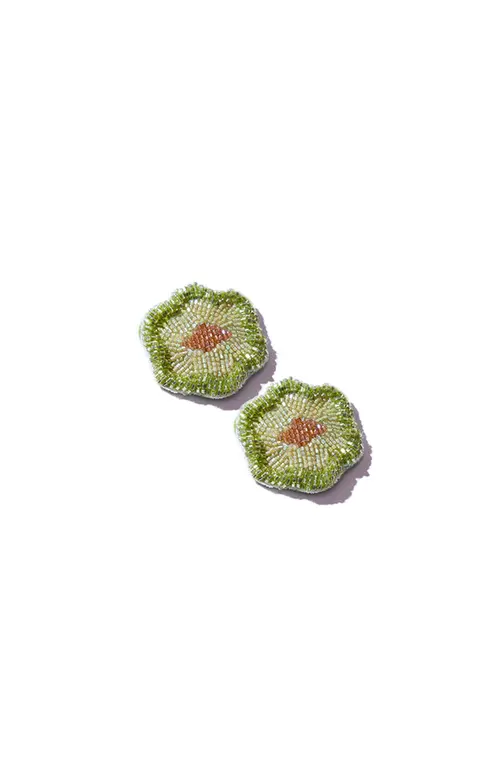 SIMITRI Moss Bloom Earrings - Green