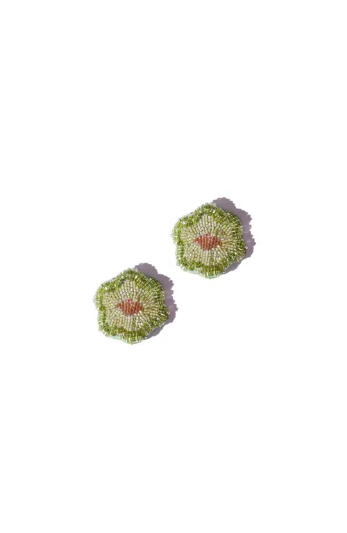 SIMITRI Moss Bloom Earrings - Green