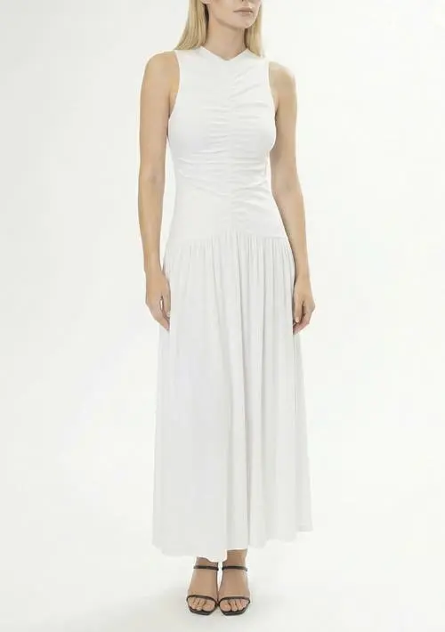 AREA STARS Ella Ruched Jersey Maxi Dress
