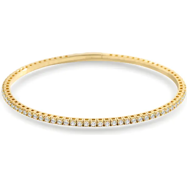 MINT & LILY Flexible Diamond Tennis Bracelet In 18k Gold-plated Sterling Silver - 18k Gold Plated