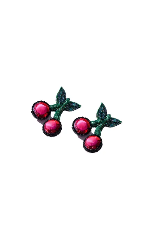 SIMITRI Cherry Earrings - Red