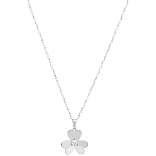 THE LOVERY FINE JEWELRY Clover Petal Cubic Zirconia Necklace - Sterling Silver