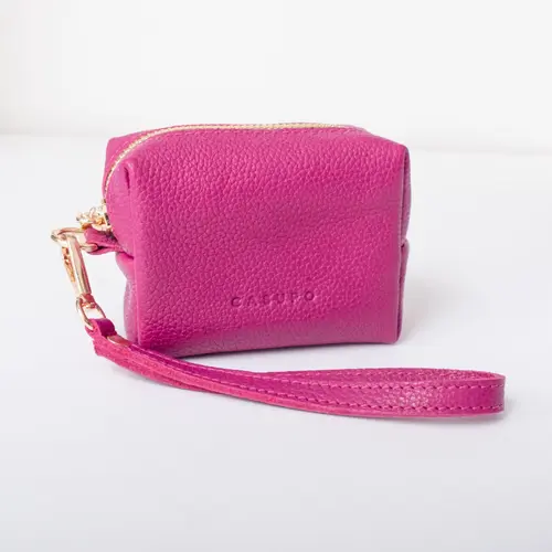 CASUPO Mini Zipper Bag With Wristlet - Fuchsia