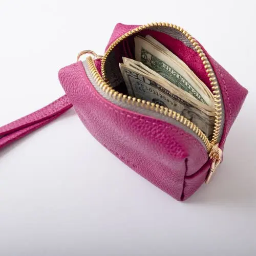 CASUPO Mini Zipper Bag With Wristlet - Fuchsia