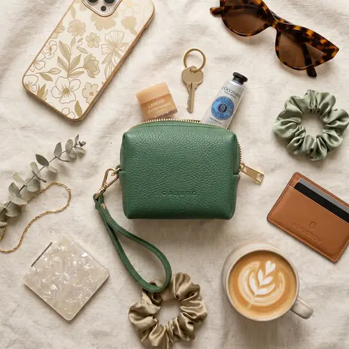 CASUPO Mini Zipper Bag With Wristlet - Green