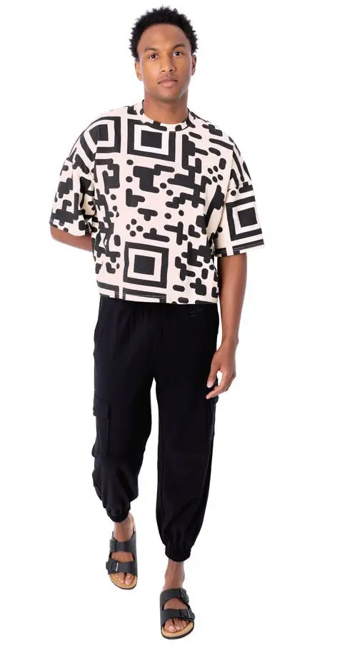 DAI MODA Qr Code Cropped Boxed T-shirt