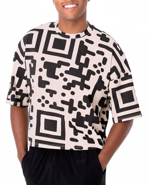 DAI MODA Qr Code Cropped Boxed T-shirt