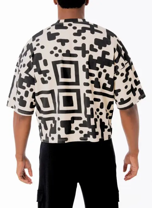 DAI MODA Qr Code Cropped Boxed T-shirt