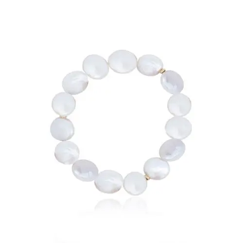 THE LOVERY FINE JEWELRY 14k Yellow Gold Coin Pearl Bracelet - White