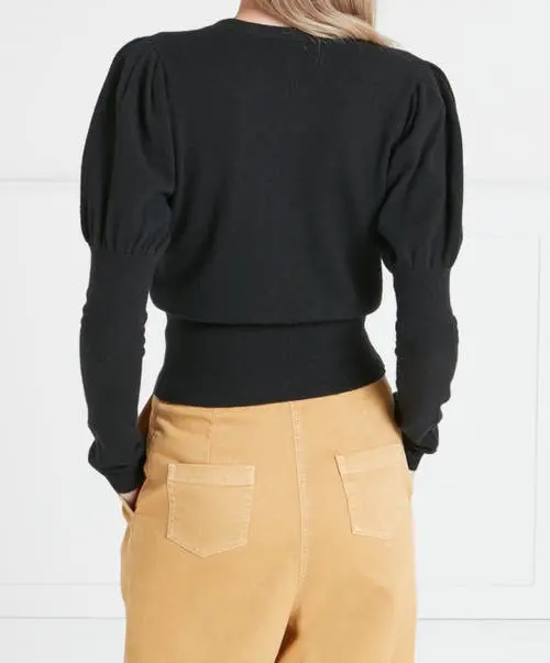 TEMPERLEY LONDON Tonal Logo Cashmere Cardigan - Black