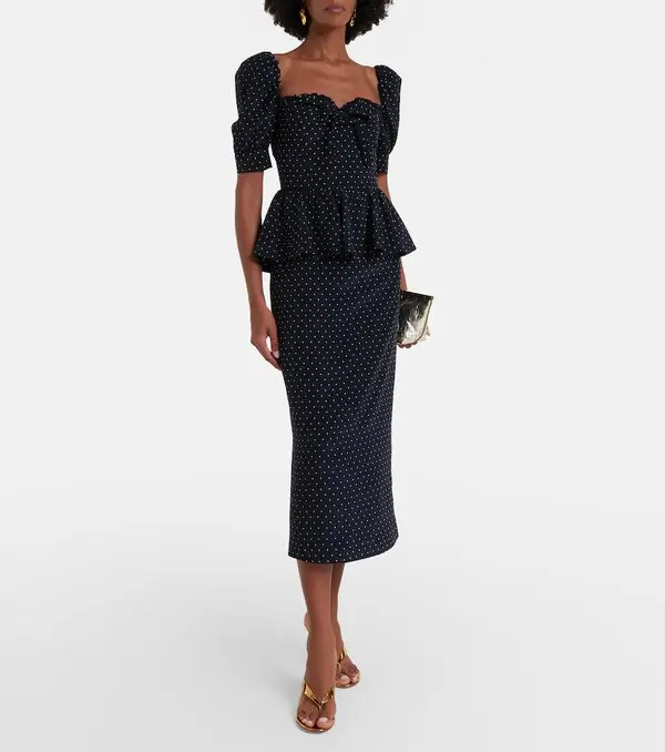 black polka dot peplum dress Buy Love & Roses Black Polka Dot Embroidered V-Neck Peplum Mini Dress from  Next USA