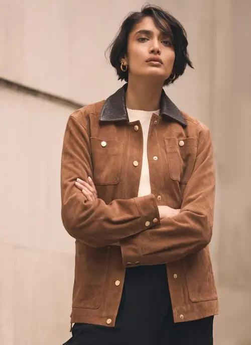 Mint Velvet Suede Barn Jacket