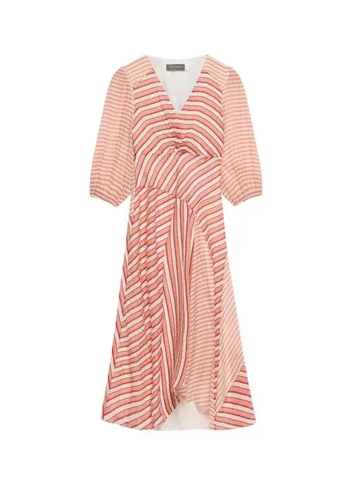 Mint Velvet Striped Panelled Midi Dress