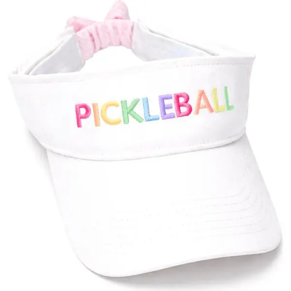 BITS & BOWS Pickleball Bow Visor - White