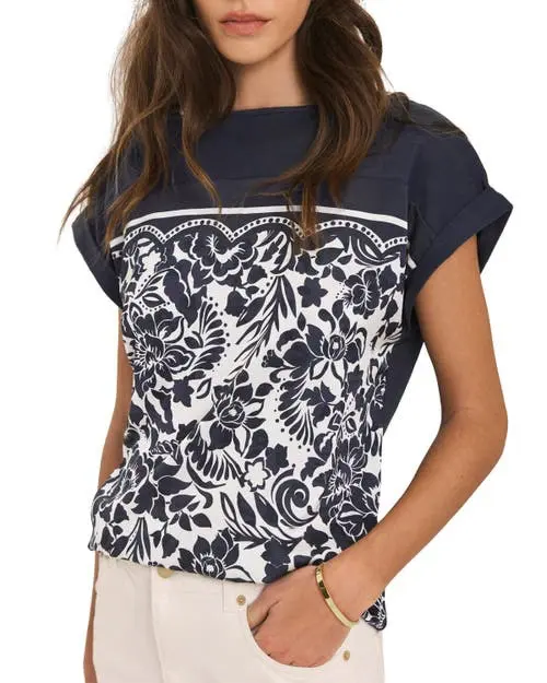 Mint Velvet Floral Woven Print Top