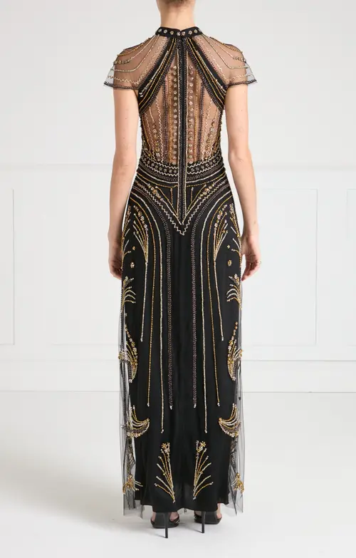 TEMPERLEY LONDON Serayha Gown - Black/gold