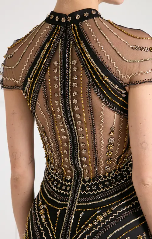 TEMPERLEY LONDON Serayha Gown - Black/gold