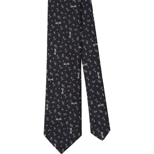 Robert Talbott Robert Dragonfly Ditsy Floral Necktie - Navy