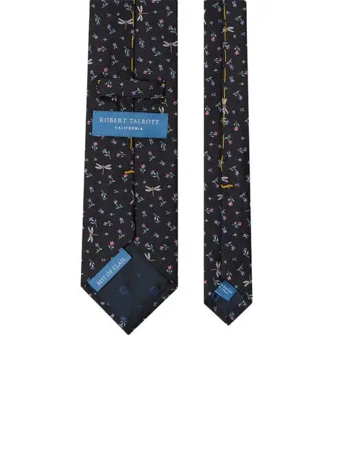 Robert Talbott Robert Dragonfly Ditsy Floral Necktie - Navy
