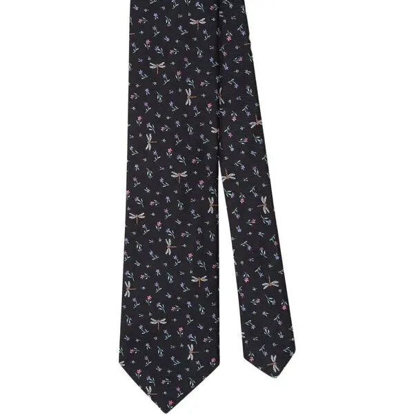 Robert Talbott Robert Dragonfly Ditsy Floral Necktie - Navy