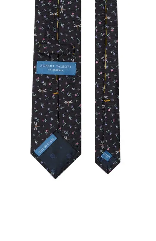 Robert Talbott Robert Dragonfly Ditsy Floral Necktie - Navy