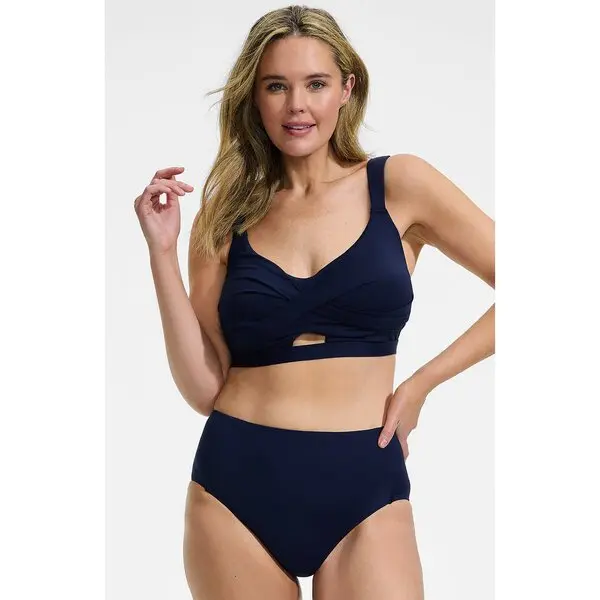 LANDS' END Twist Front Bikini Top With Keyhole Detail - Deep Sea Navy