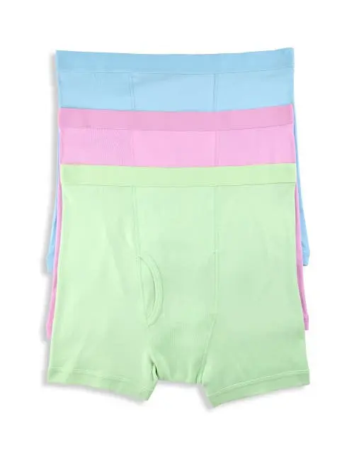 HARBOR BAY BY DXL Big & Tall 3-pk Solid 4 Inch Boxer Briefs V2 - Pastel Green