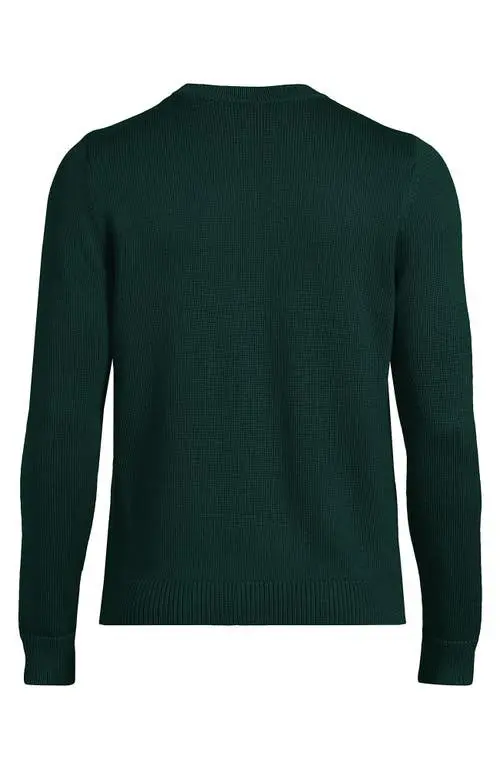 LANDS' END Adult Legacy Varsity Cardigan - Evergreen