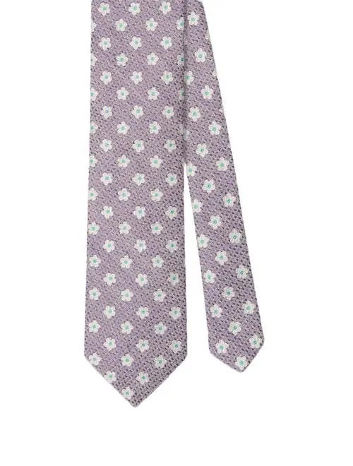 Robert Talbott Jacquard Silk Linen Necktie - Purple
