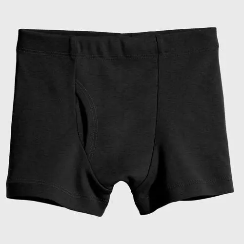 CITY THREADS USA-MADE Super-soft Organic 100% Cotton Boxer Briefs - Black