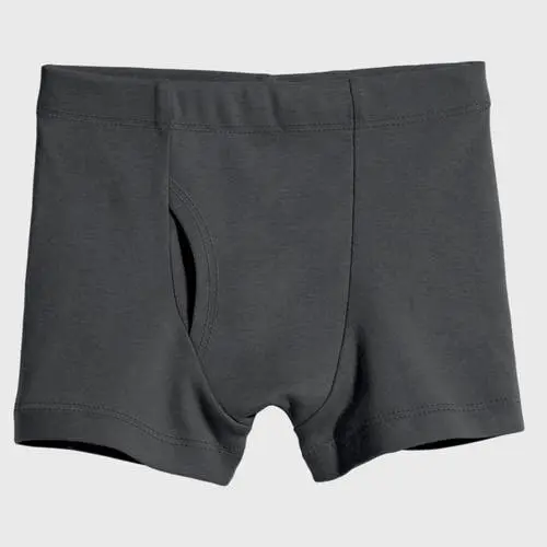 CITY THREADS USA-MADE Super-soft Organic 100% Cotton Boxer Briefs - Charcoal
