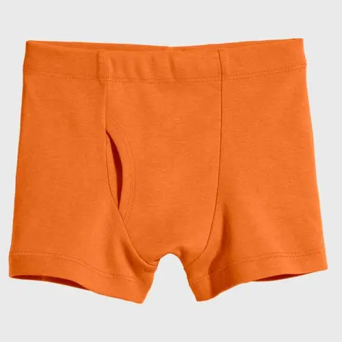 CITY THREADS USA-MADE Super-soft Organic 100% Cotton Boxer Briefs - Orange 1-pack