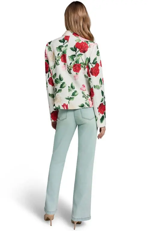 Karl Lagerfeld Paris Rose Print Floral Jacquard Jacket