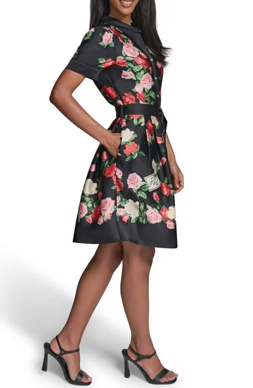 Karl Lagerfeld Paris Floral Print Shirtdress