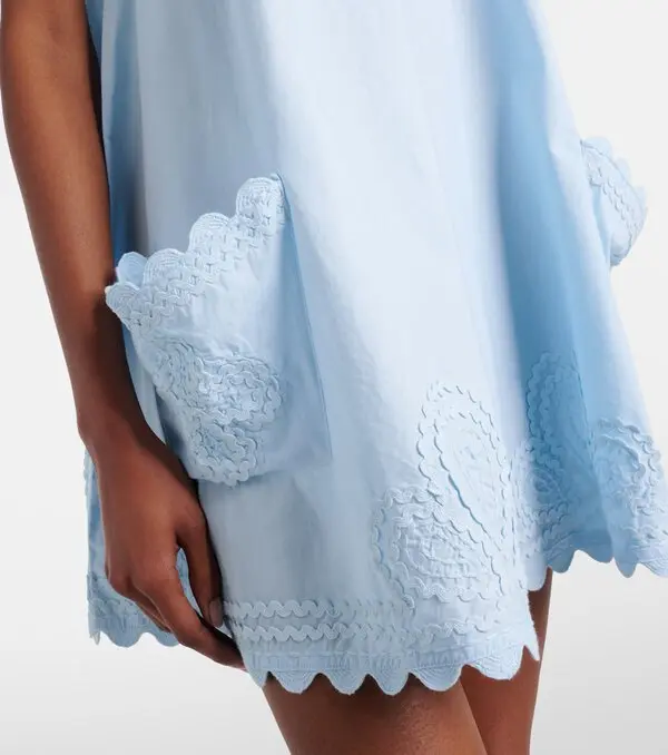 JULIET DUNN Embroidered Cotton Minidress