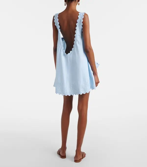 JULIET DUNN Embroidered Cotton Minidress
