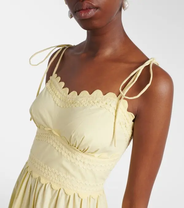 JULIET DUNN Embroidered Cotton Midi Dress