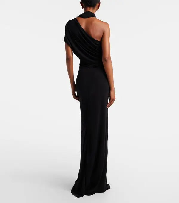 Christopher Esber Embellished Gathered Jersey Maxi Skirt - Black