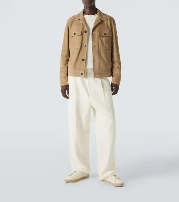 Zegna Triple Stitch Canvas Slip-on Sneakers