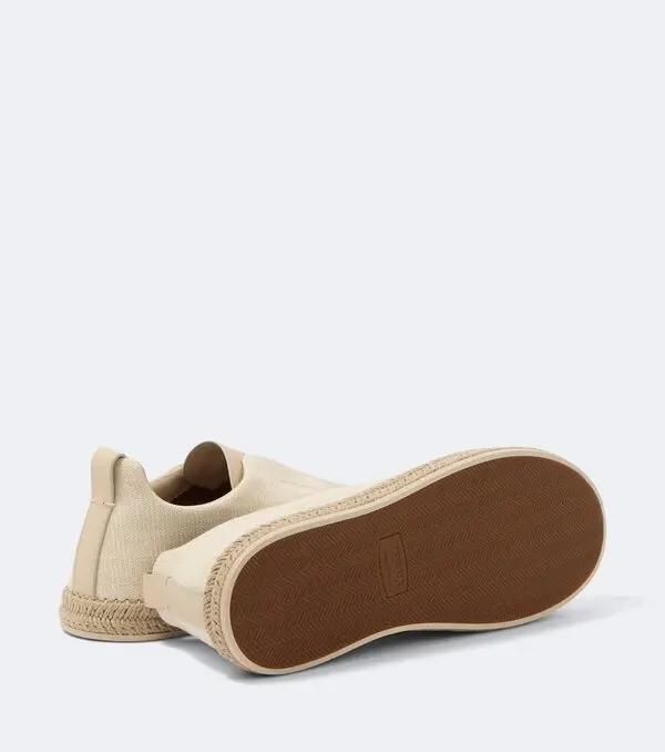 Zegna Triple Stitch Canvas Slip-on Sneakers