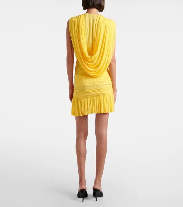 Christopher Esber Ripple Ruched Draped Jersey Minidress