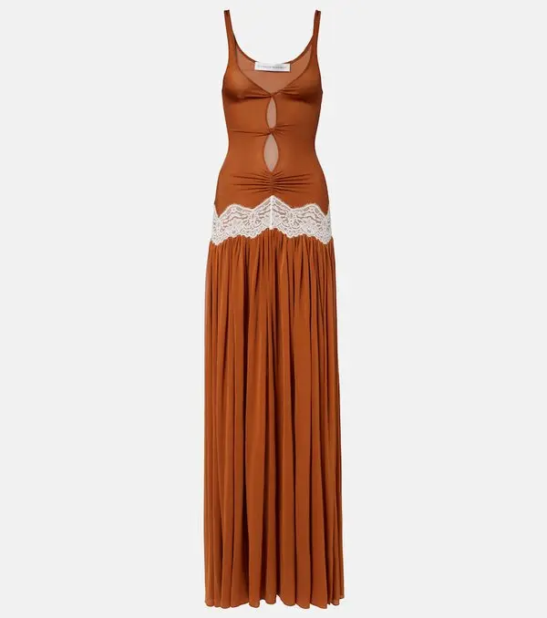Christopher Esber Lace-trimmed Gown - Brown