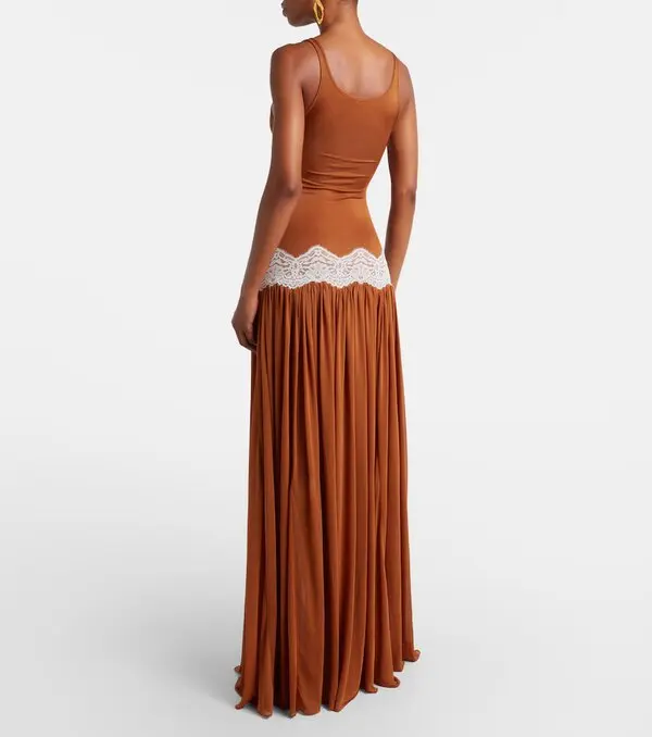 Christopher Esber Lace-trimmed Gown - Brown